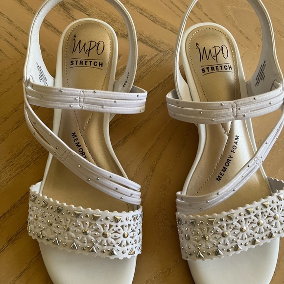 Impo | Shoes | Impo Galene Stretch Wedge Sandal White Size 85 | Poshmark